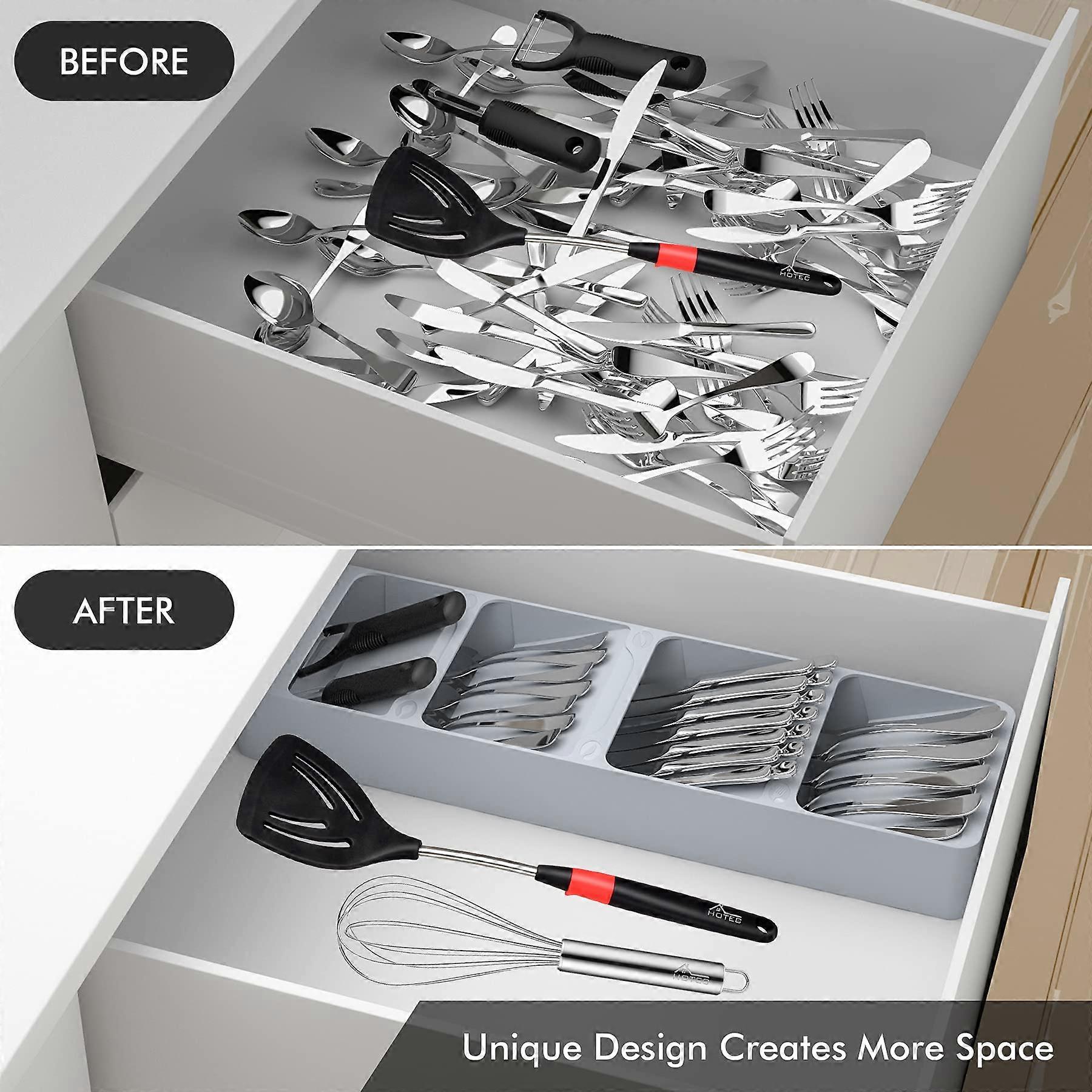 Kitchen Drawer Organizer Tray Compact Cutlery Organizer Tray Box for ...
