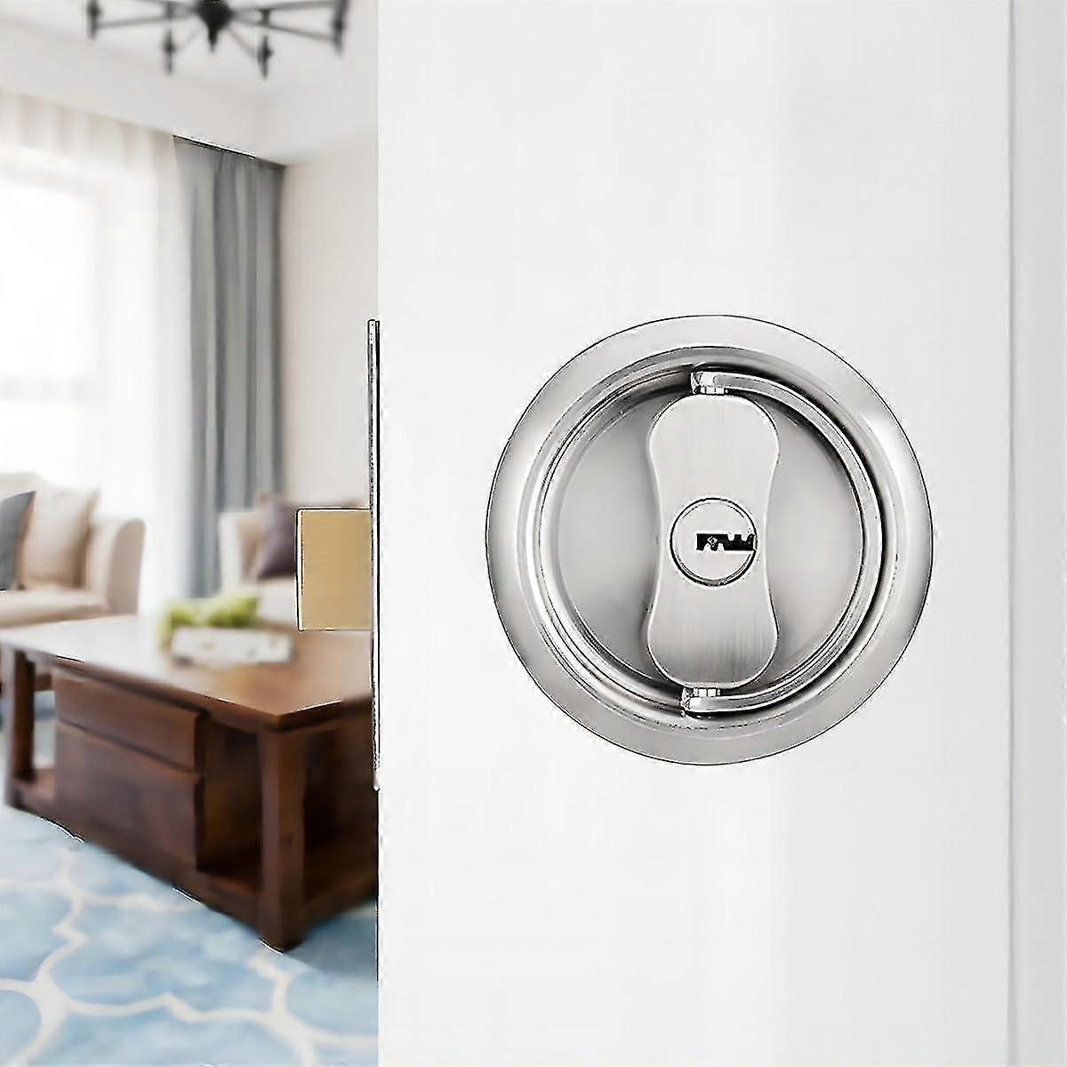 Round Pocket Door Lock, Recessed Handle Latch, Invisible Recessed Door ...