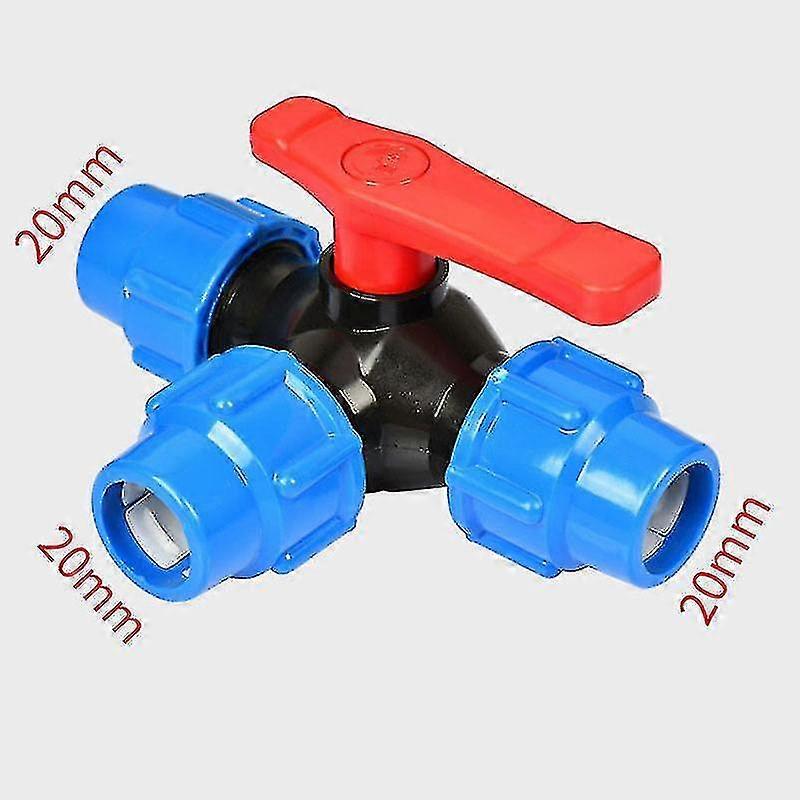Plastic Three-way Ball Valve, T-type Pe Water Pipe Ferrule Connection ...