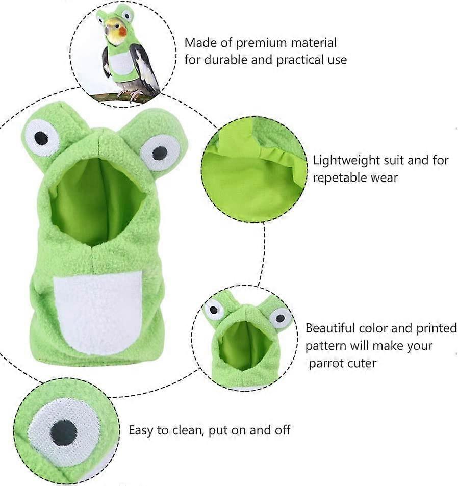 Bird Costume for Birds, Soft Frog Bird Clothes Bird Diaper Flight Suit ...
