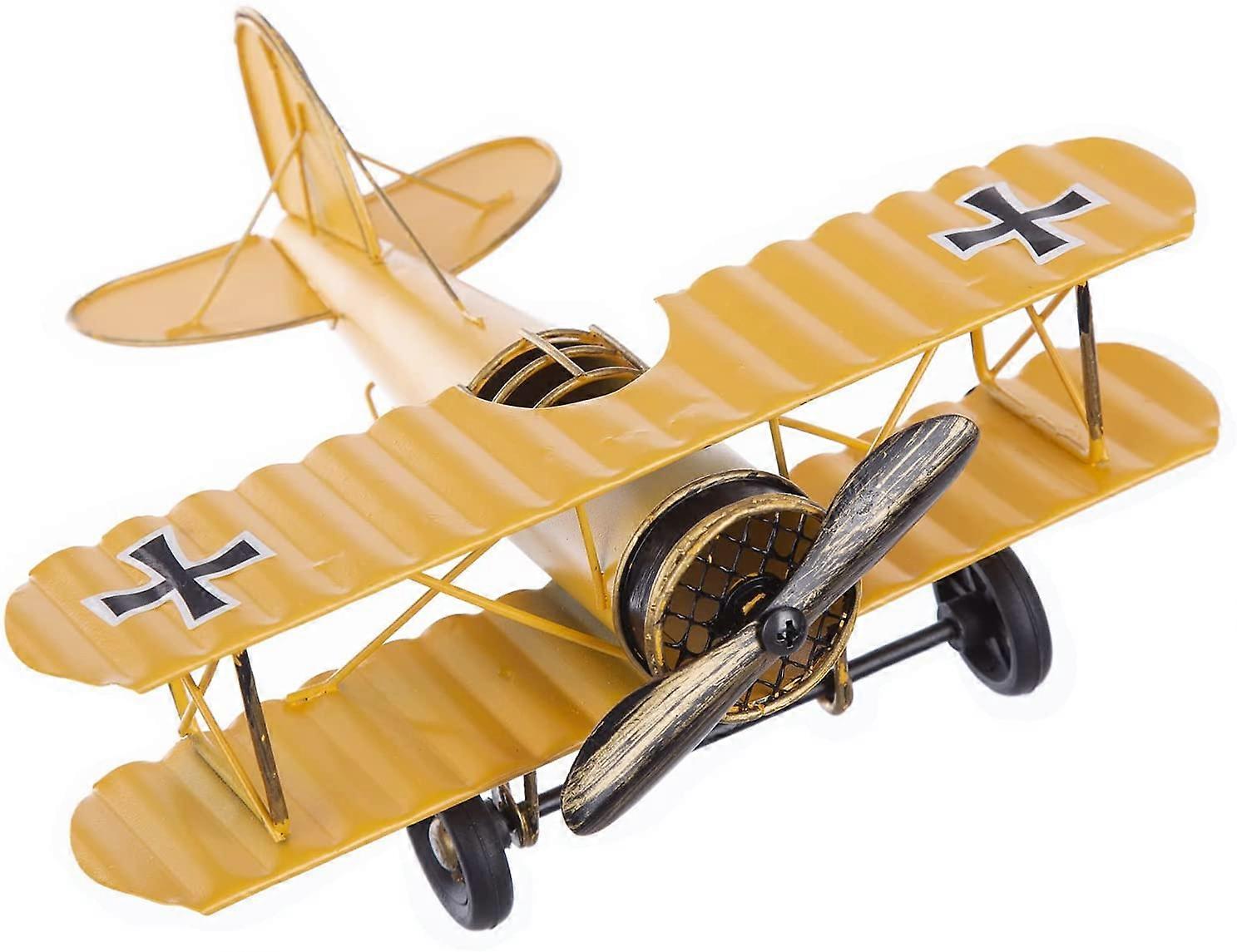 Vintage Retro Iron Aircraft Handicraft - Metal Biplane Plane Aircraft ...