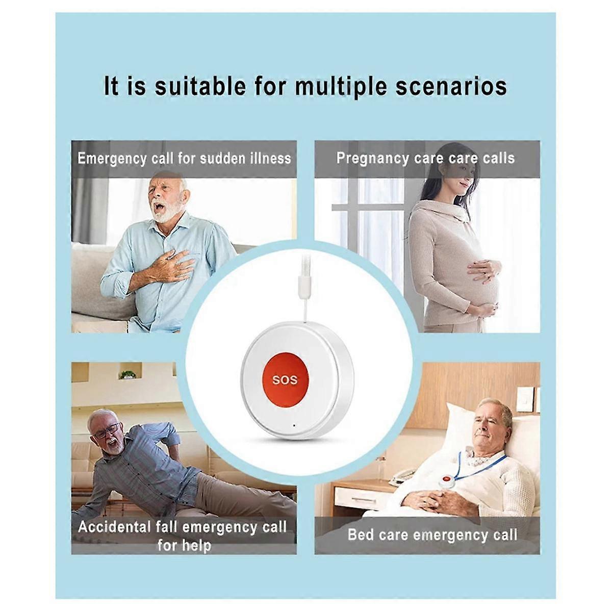 Mini Tuya WIFI Elderly SOS Button Waterproof Emergency Panic Sensor ...