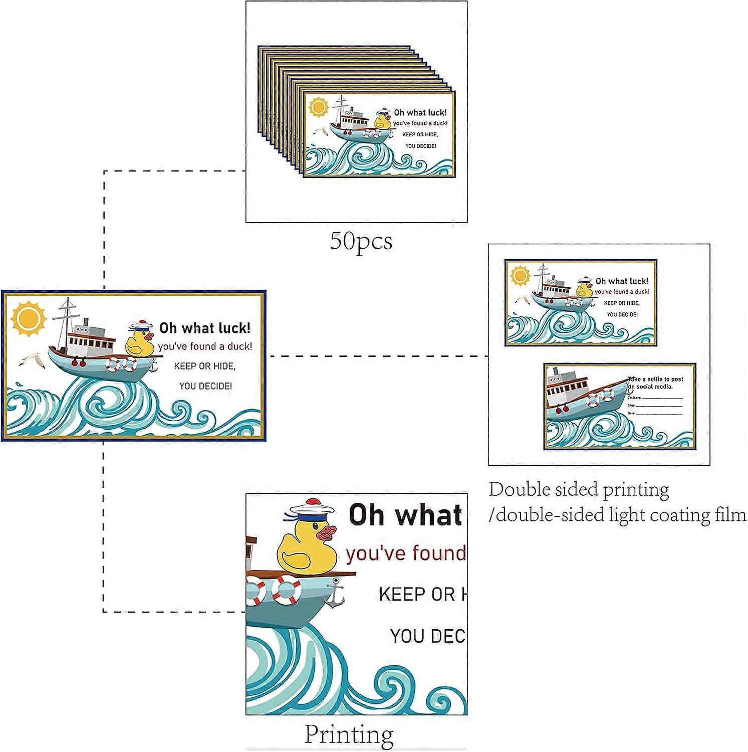 50Pcs You've Been Ducked Cards Cruising Rubber Duck Tag Cruise Duck ...