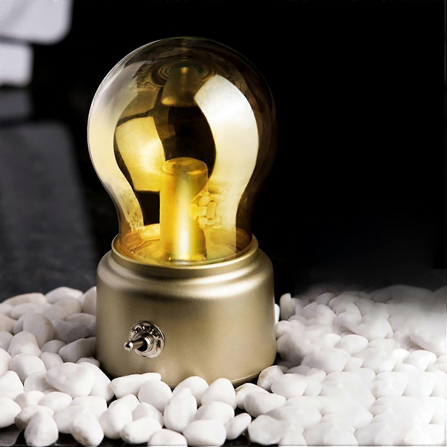 Light Bulb Rechargeable Vintage LED USB Charging Desk Lamp for Bedroom ...