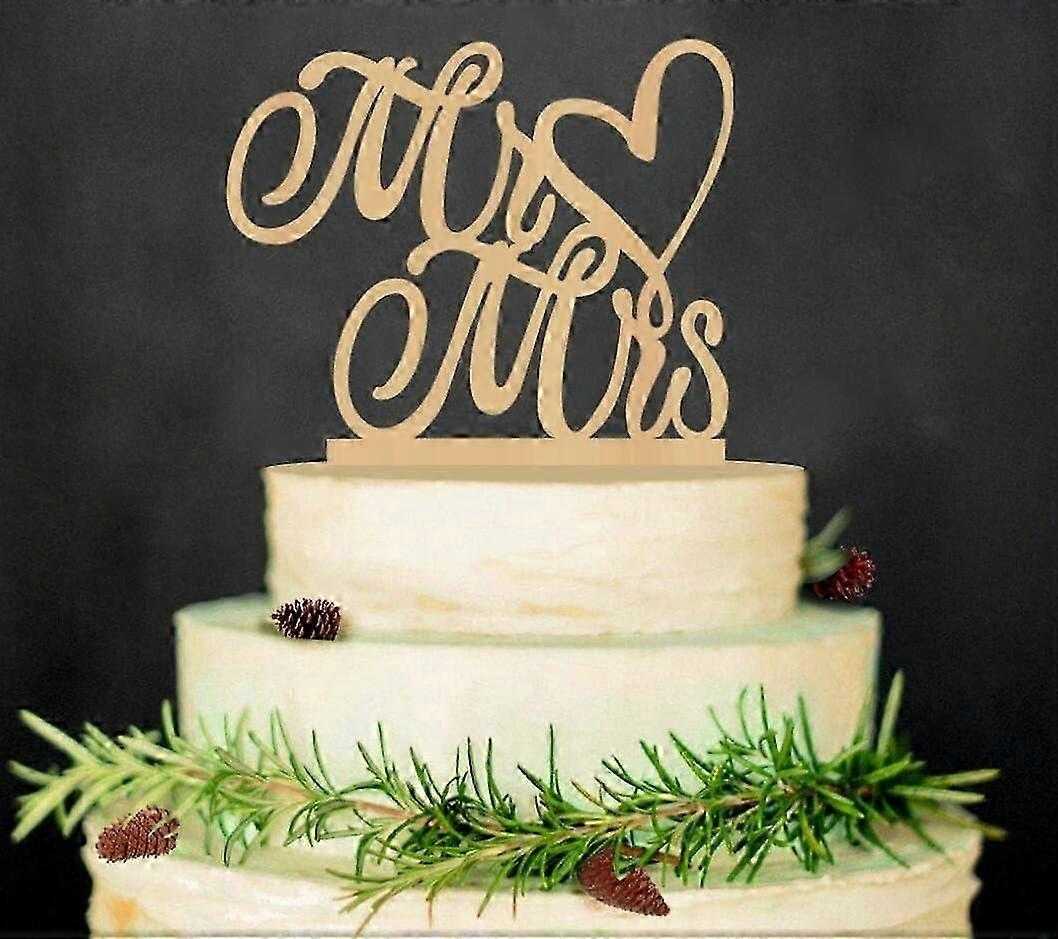 Promotion Day Mr and Mrs Cake Toppers, Wooden Wedding Cake Topper Party ...
