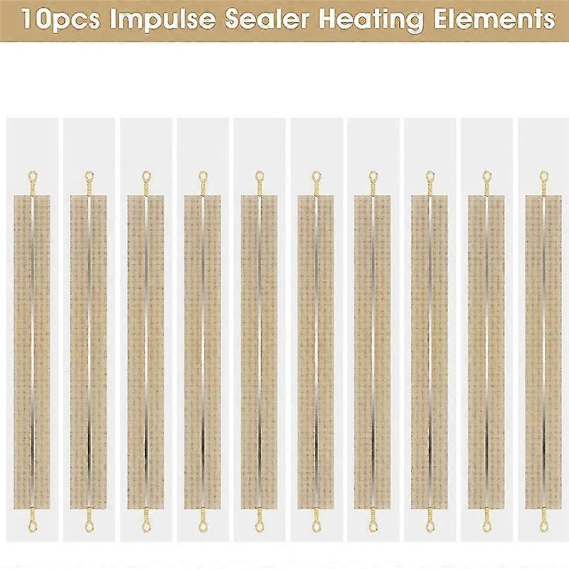 10Pcs Impulse Sealer Replacement Parts 8 Inch Heat Seal Strips Replacement Elements Grip Impulse ...
