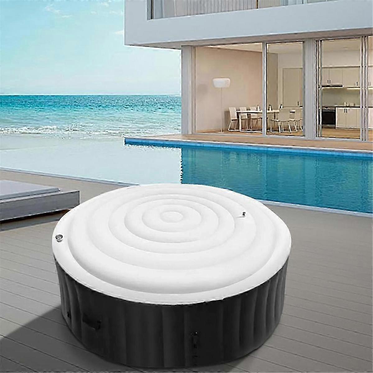Inflatable Hot Tub Cover Inflatable Round Lid Handled Hot Tub Cover ...