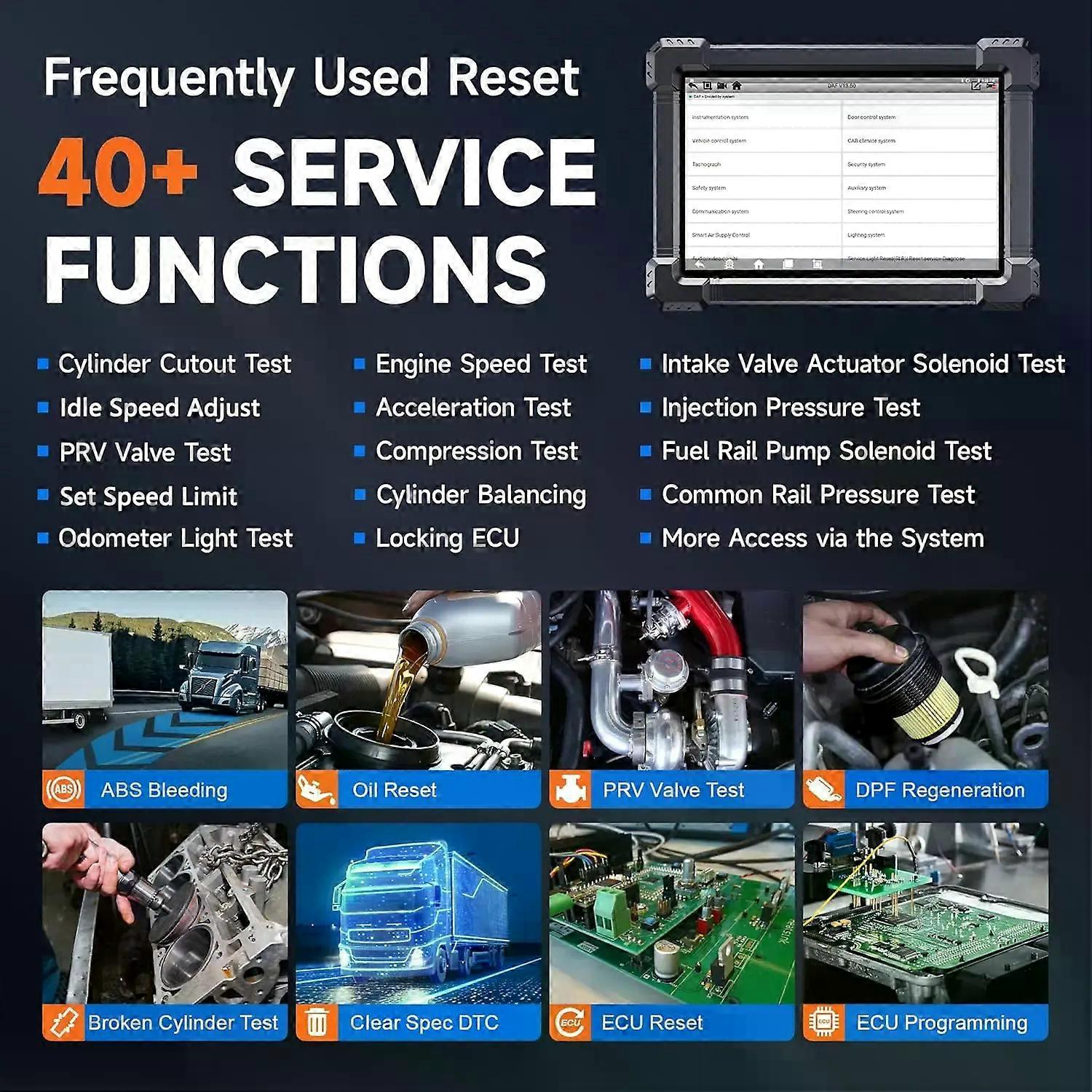 ANCEL X7 HD 12V 24V Heavy Duty Truck Scanner Bidirectional Diesel Scan ...