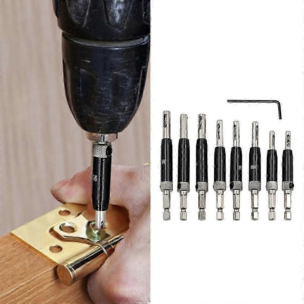 Self Centering Change Door Hinge Drill Bit Set 8 Replacement Drill Bits ...