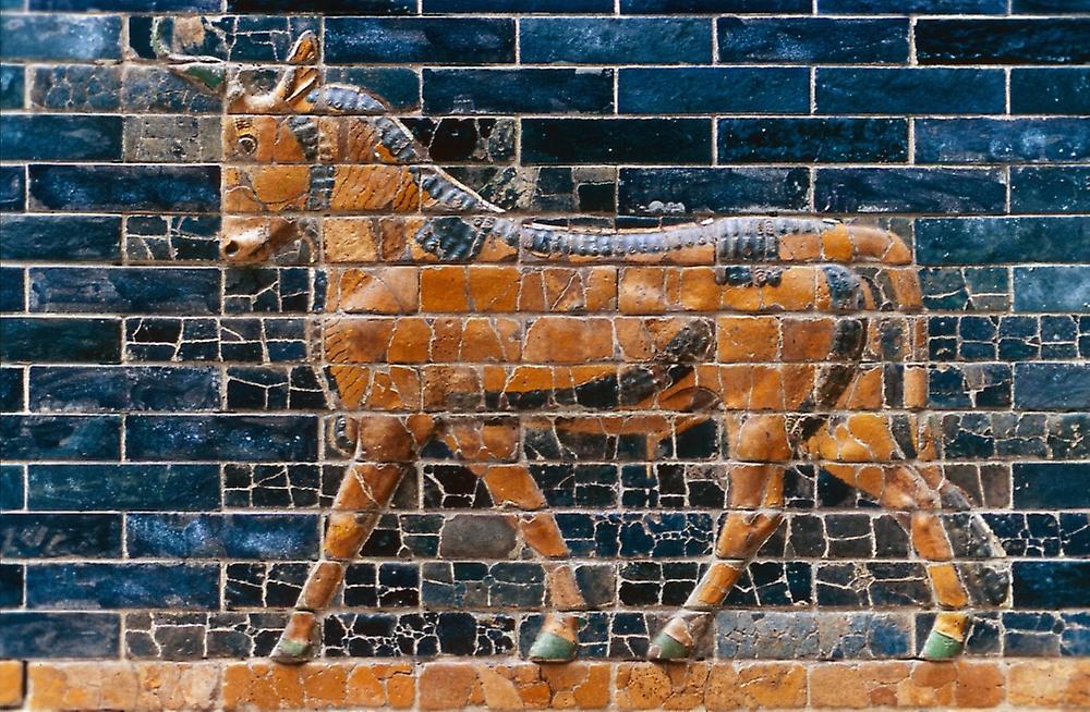 Babylon: Ishtar Gate 600 B.C. /Nglazed Enamel Brick Bull From The ...