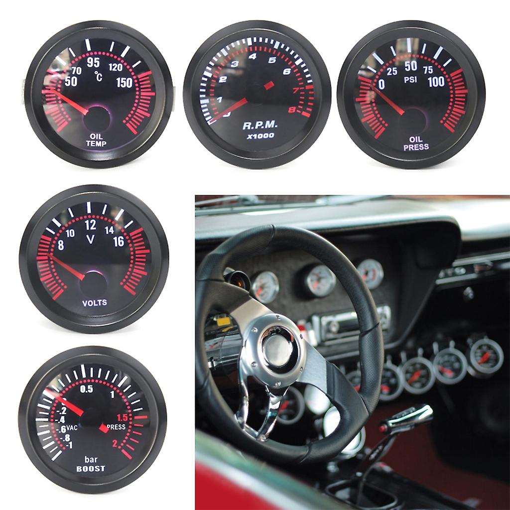 Universal 12v Auto Car 52mm Pointer Boost Gauge Turbo Boost Meter ...