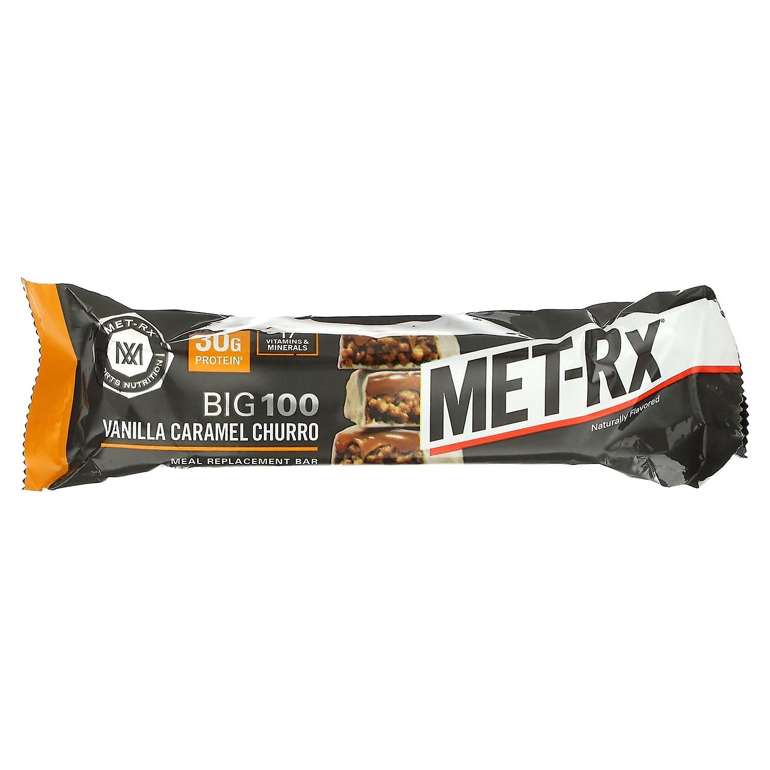 MET-Rx, Big 100, Meal Replacement Bar, Vanilla Caramel Churro, 9 bars ...