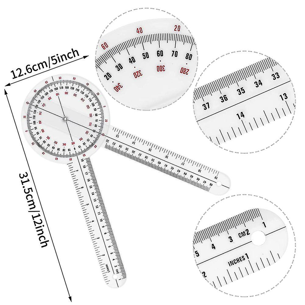 12 Inch Goniometer,transparent Orthopedic Angle Ruler Plastic ...