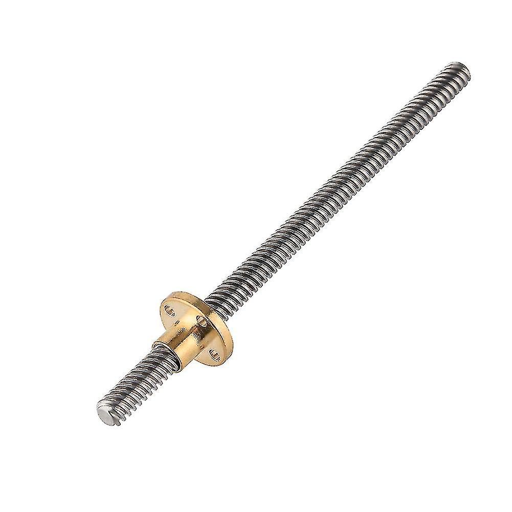 T8 8mm Trapezoidal Stainless Steel Threaded Rod Lead Screw & Brass Nut ...