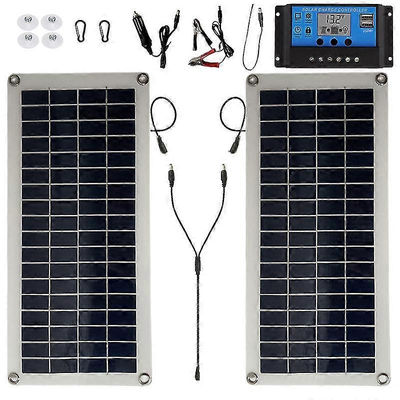 Kit de panneau solaire 100W complet 12V double USB avec 30-60A contrôleur cellules solaires pour ...