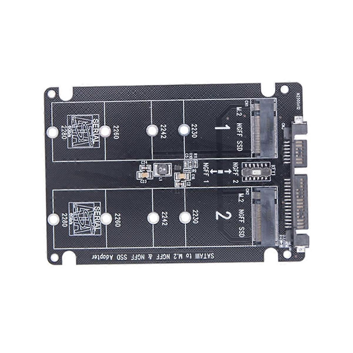Dual NGFF to SATA Adapter 2 Port M.2 SATA SSD B Key to SATA3.0 6Gbps ...