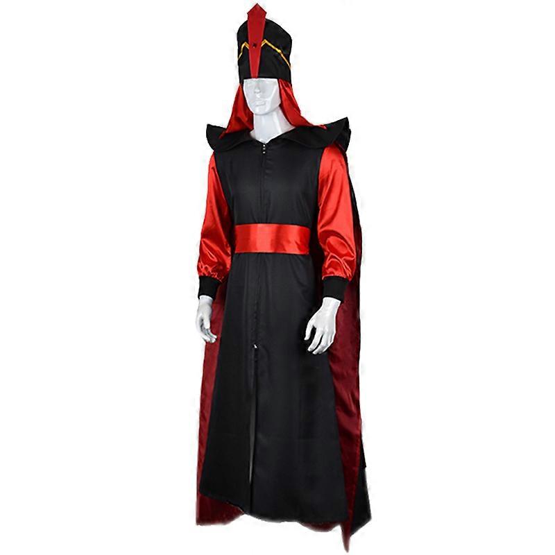 Aladdin Jafar Man Halloween Makeup Costume Adult Role Play Wizard Jafar ...