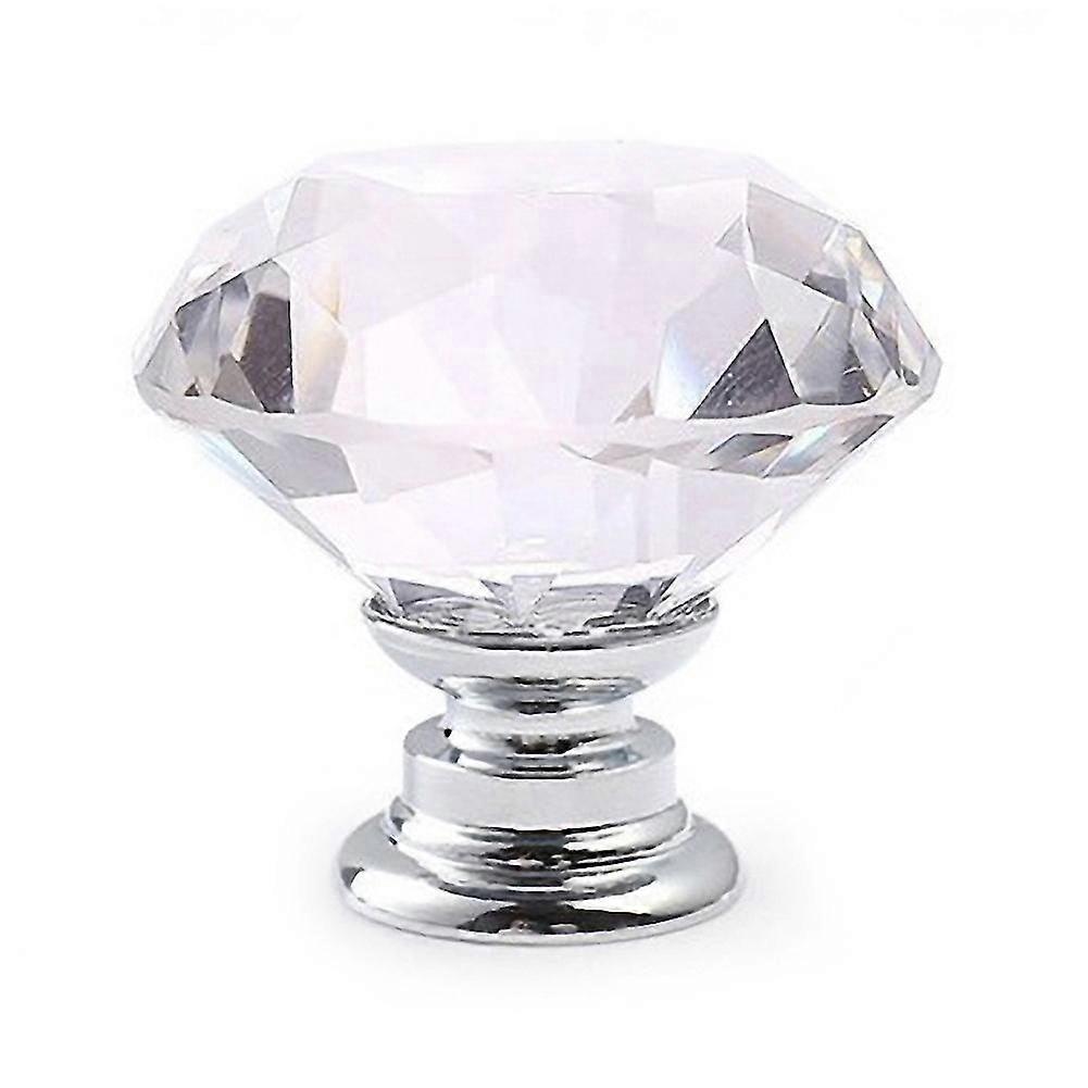 20/25/30/40mm K9 Diamond-shape Silver Faux Crystal Wardrobe Knob Door ...