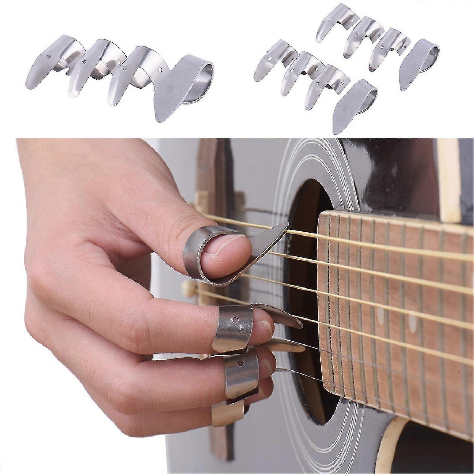 4pcs Finger Picks Open End Convinent Stainless Steel Stringed ...