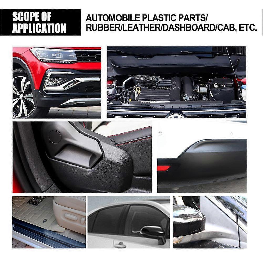 1/2/3set Car Plastic Restorer,Nano Plastic Refreshing Back To Black Car ...