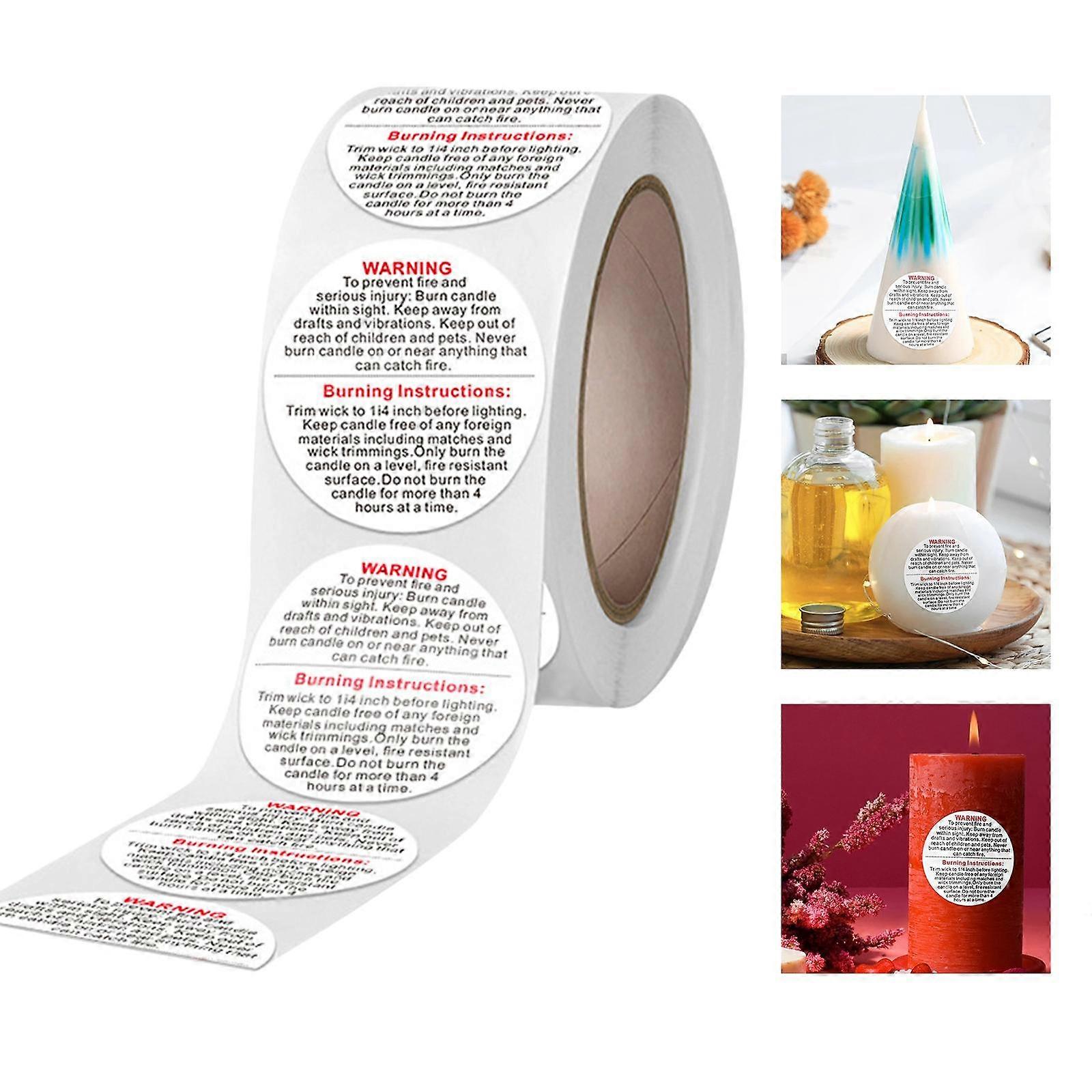 Candle Warning Labels 500 Pcs, Candle Warning Sticker, Candle Safety ...