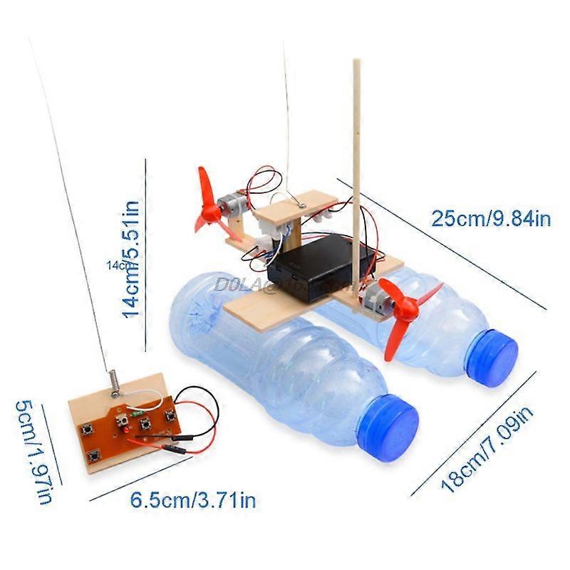 Wooden RC Boat Kids Toys Assembly Remote Control Boat Toys Educational ...