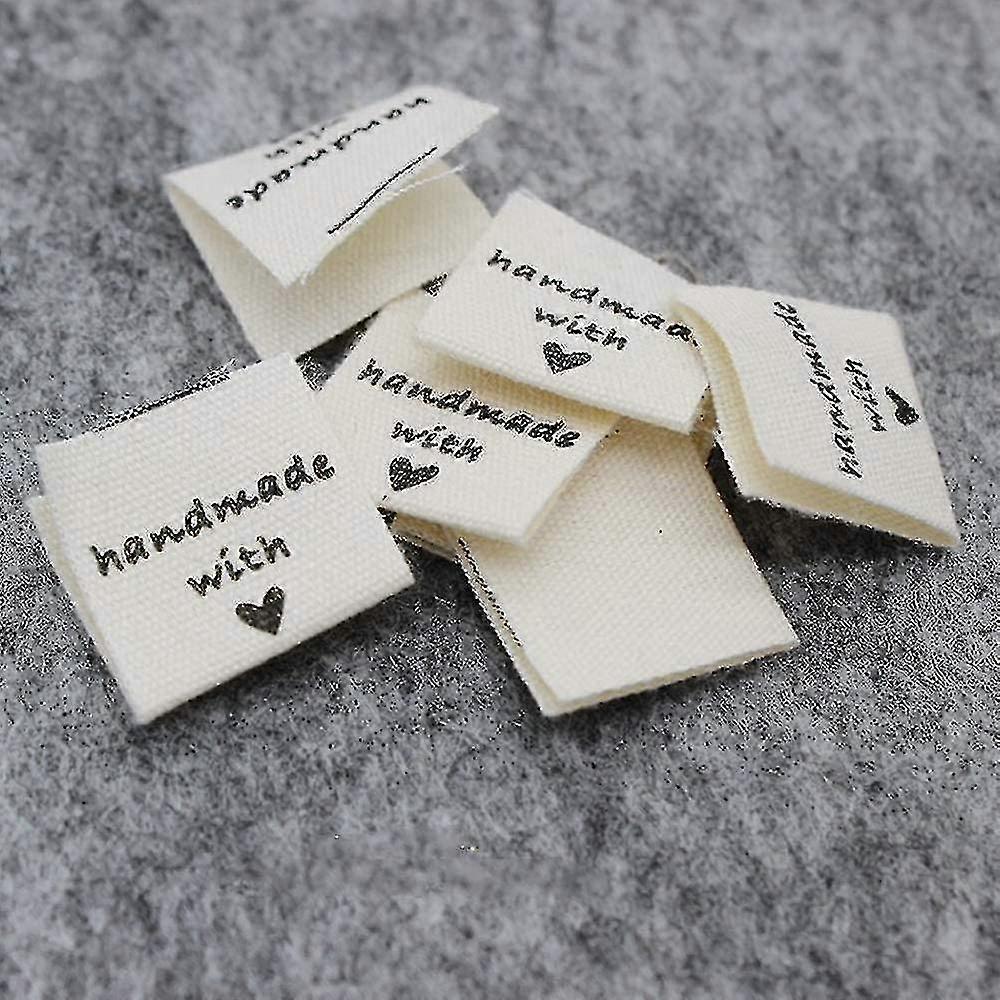 Pack Of 100 Labels Fabric Handmade Labels Handmade Fabric Labels ...