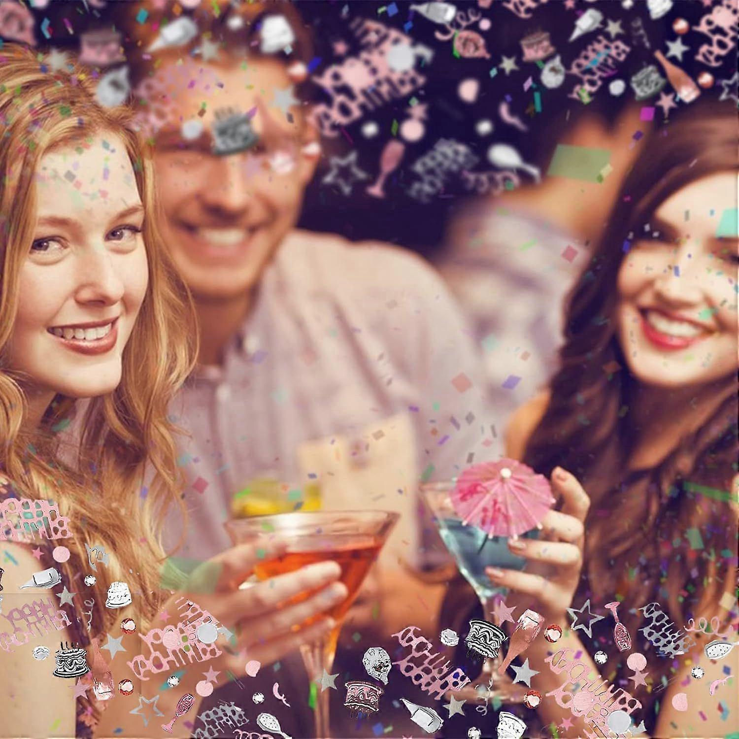 30th Birthday Decorative Confetti 20g - Pink and Silver Confetti ...