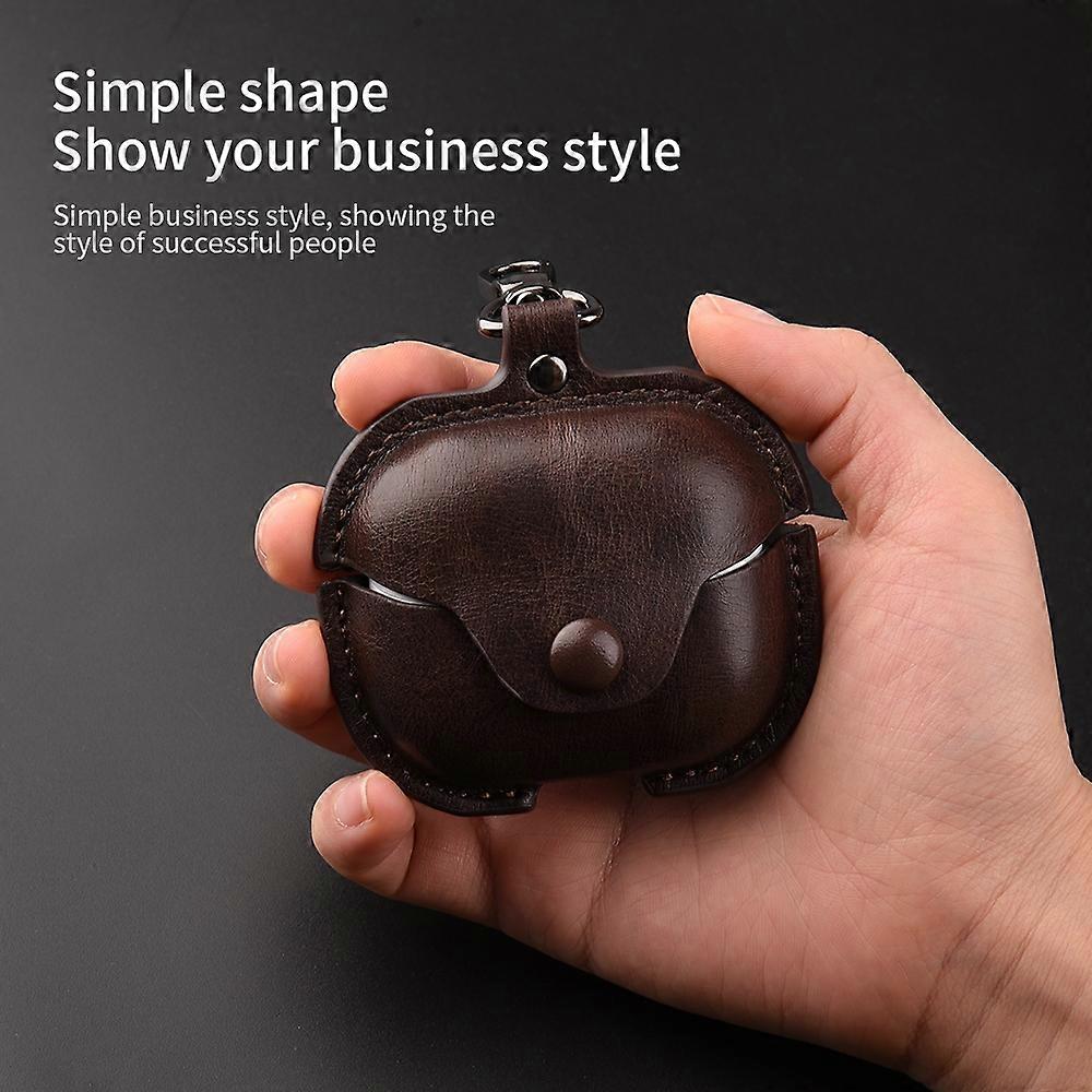 Business Leather Bluetooth Earphone Protective Case with Hook For ...