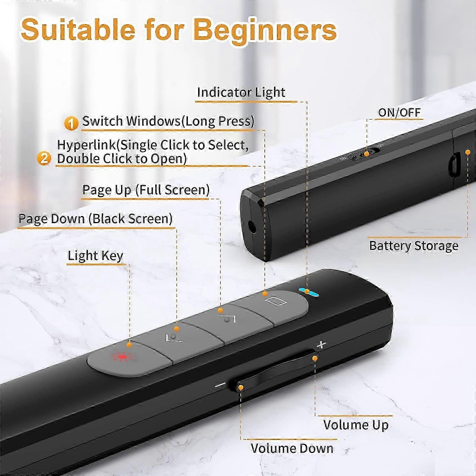 Presentation Clickers Powerpoint Pointer Pen, 2.4GHz Hyperlink Volume ...