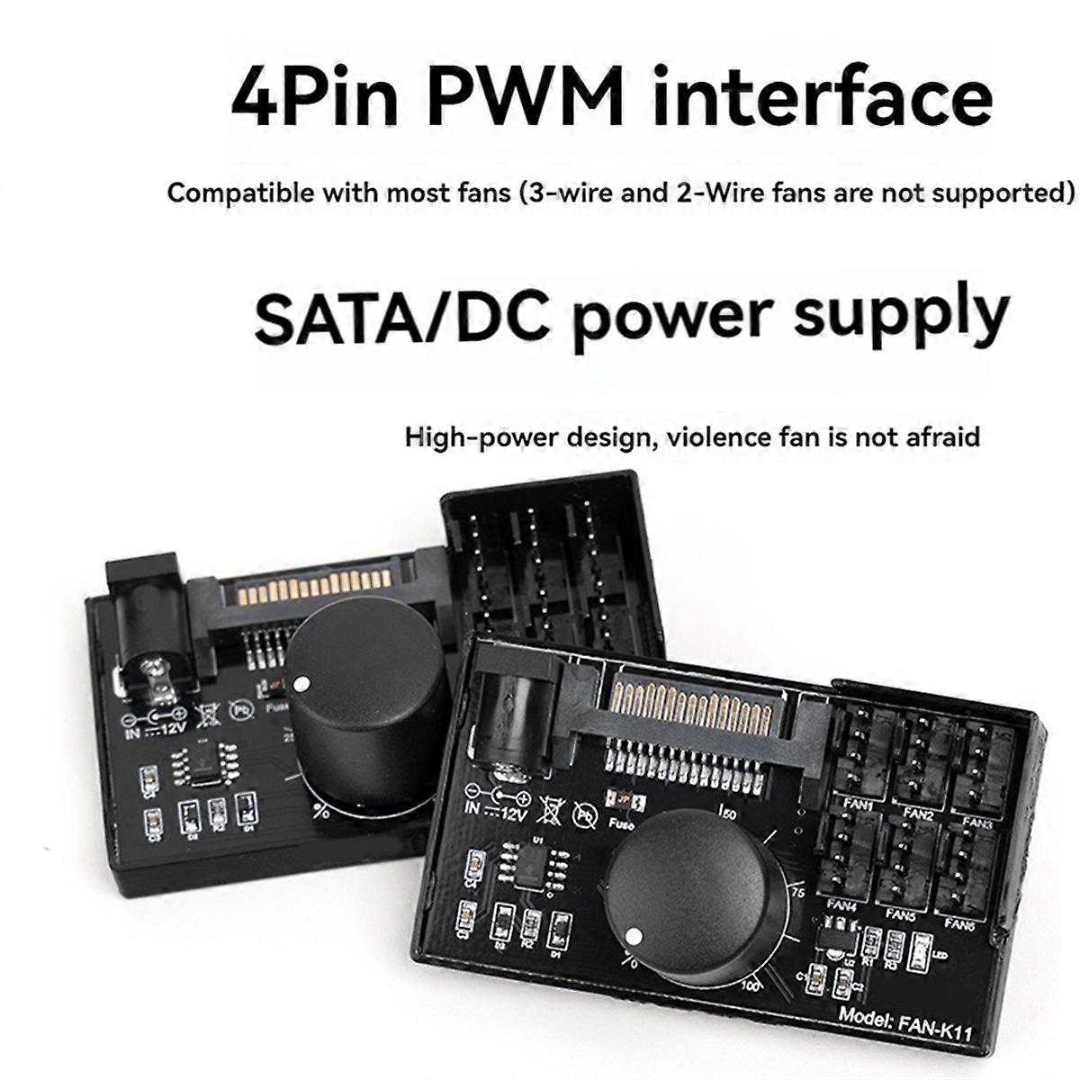 PWM Fan Speed Controller High Power Sata DC Power 4Pin Fan Governor NAS ...