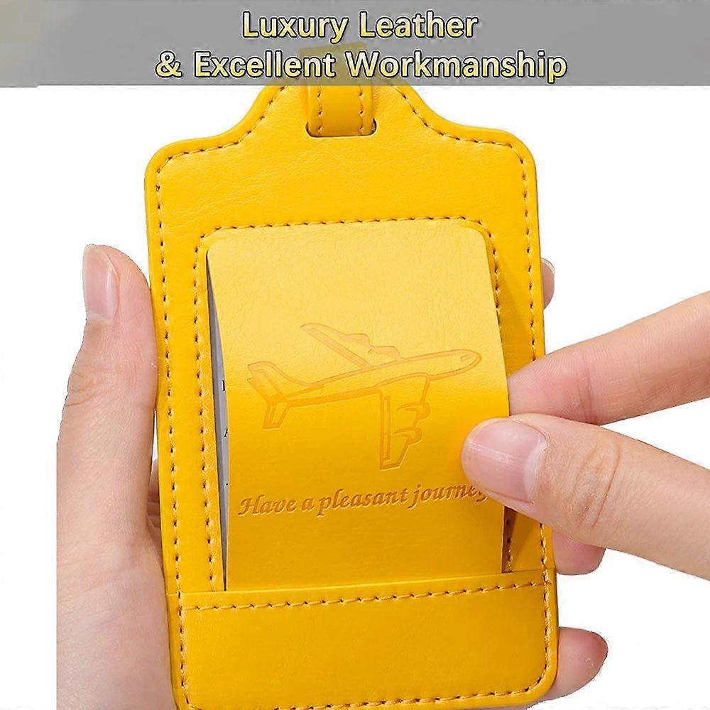 3pcs suitcase set luggage tag address label PU leather travel accessory ...