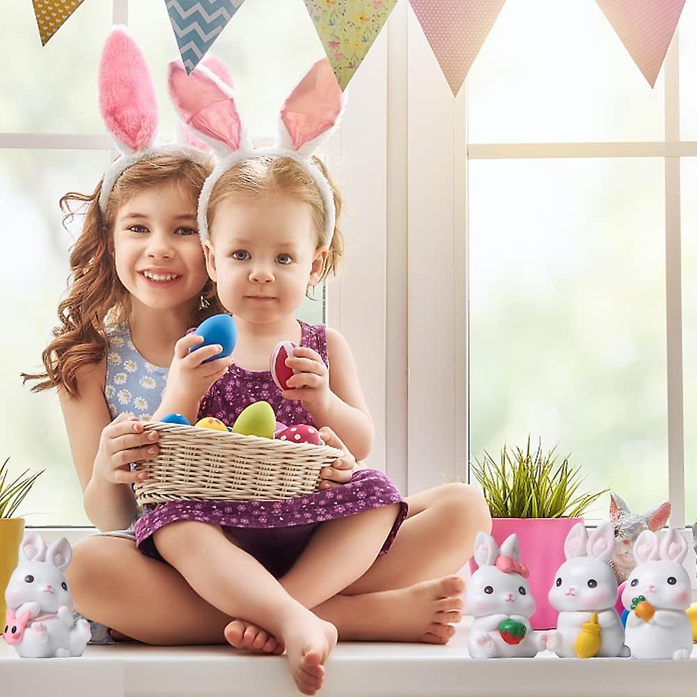 Miniature Rabbit 4 Pcs Easter Miniature Rabbit Ornament, Cake Toppers ...