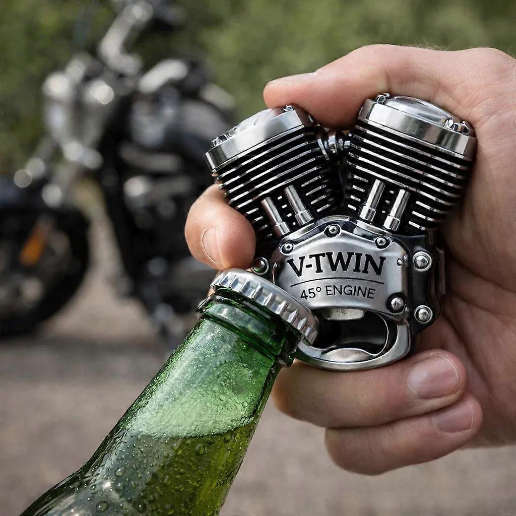 Harley Style Engine Bottle Opener - Cool Man Cave Gift & Bar Decor-A ...