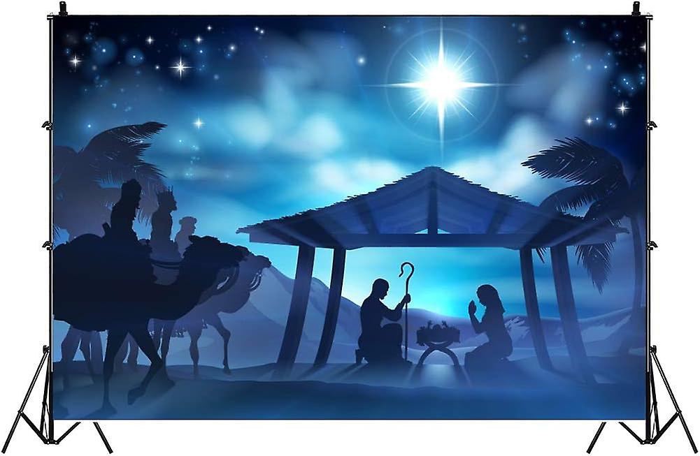 7x5ft Christmas Manger Nativity Scene Backdrop for Church Birth of ...