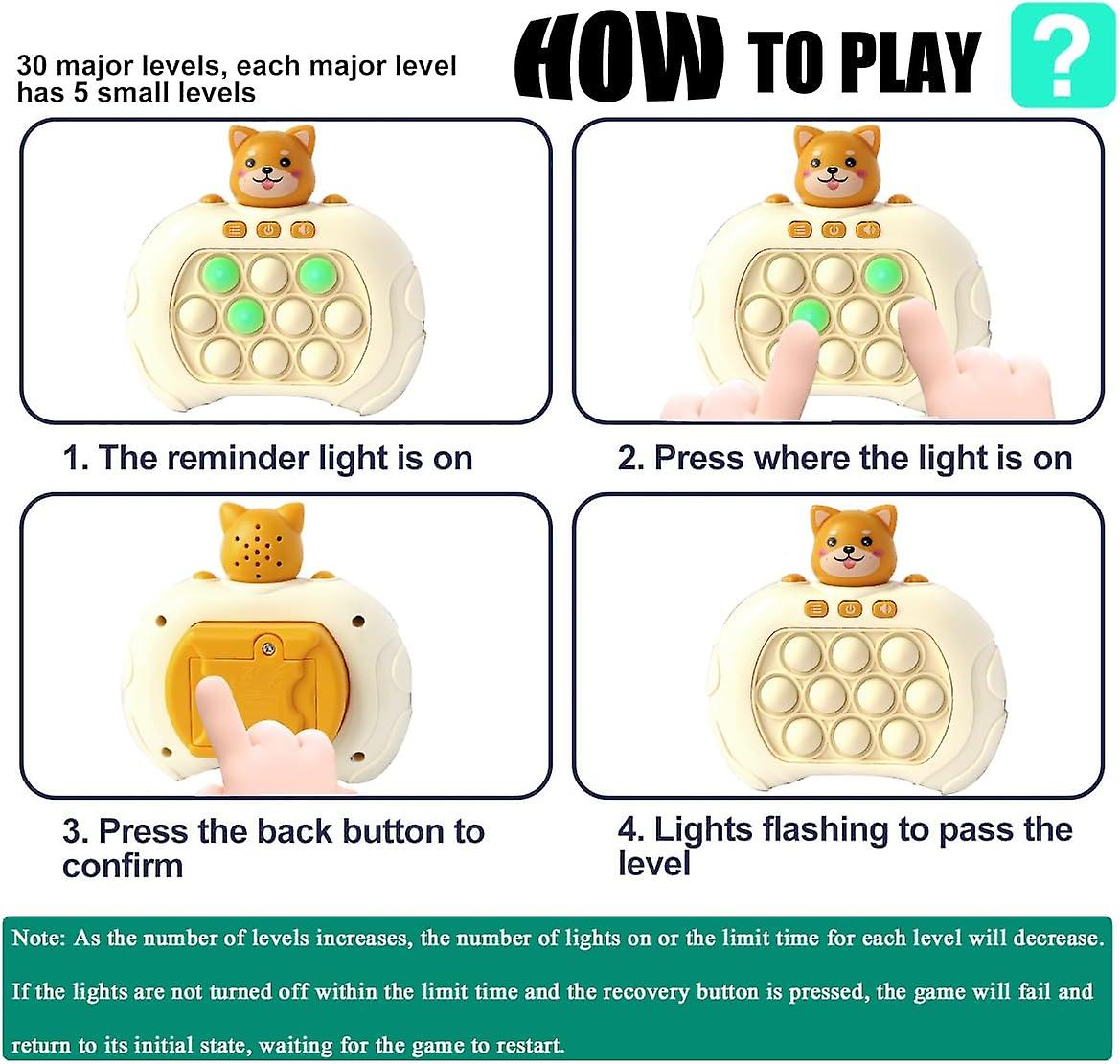 (Dog) Quick Push Bubble Game for Kids & Adults,Mini-Handheld Fast Speed ...