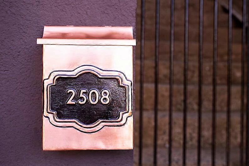 Handmade Copper Mail Box | Copper Mail Box With Numbers | 12" X 6" X 4 ...