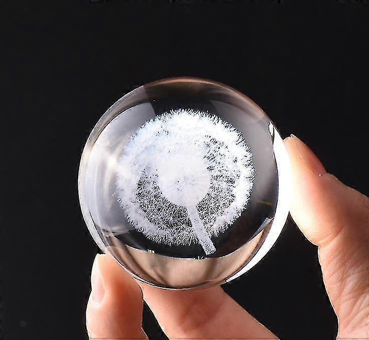 6cm3d Dandelion Crystal Ball Paperweightlaser Engraved | Fruugo AU
