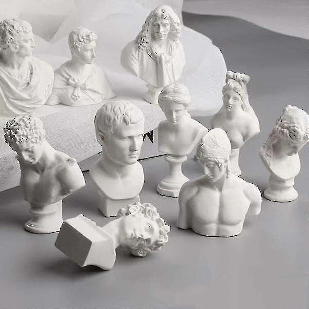 10 Pieces Sculpture Drawing Sketch Plaster Cast Figure Statue White ...