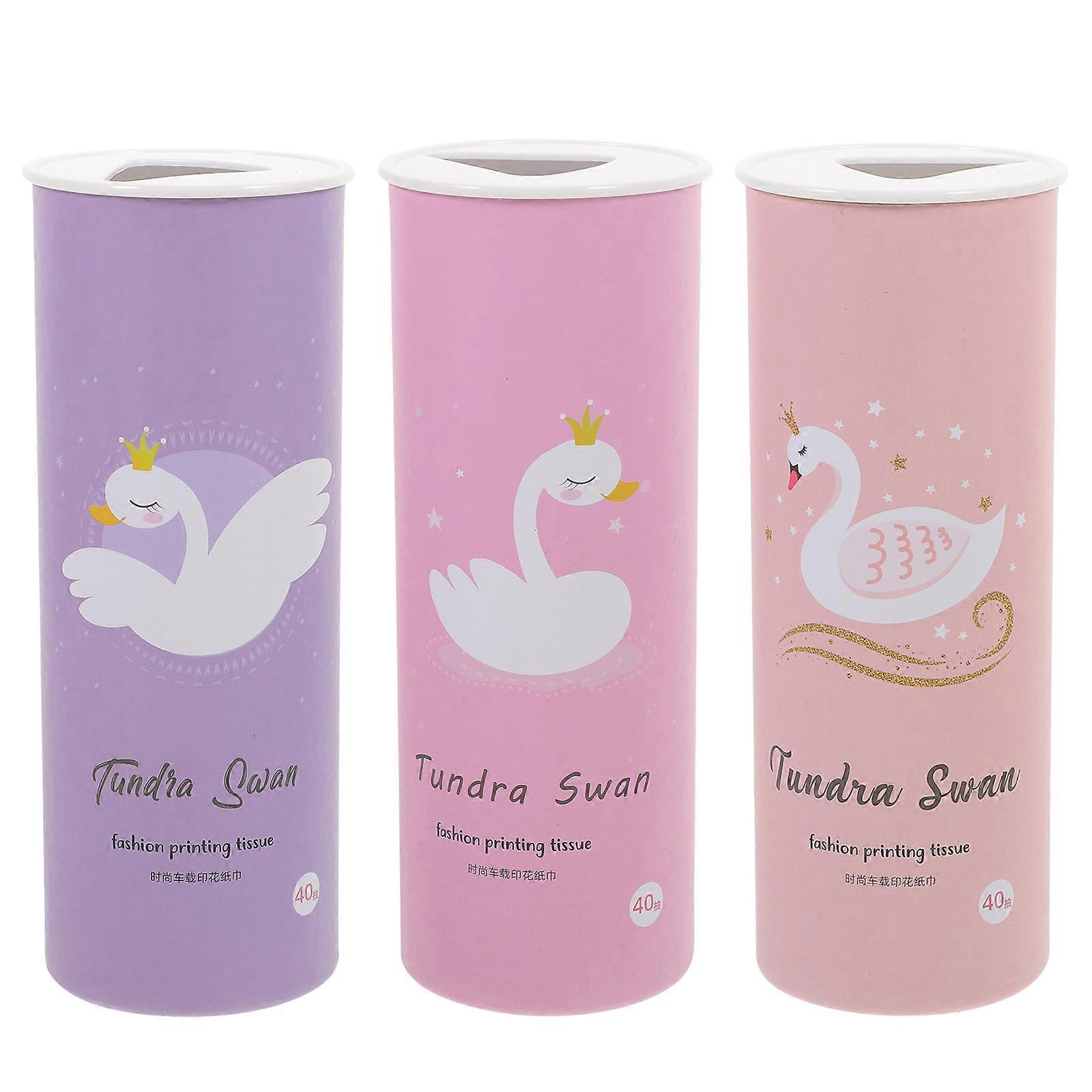 3Pcs Car Cylinder Tissue Cylinder Tissue Box Round Tissues Container ...