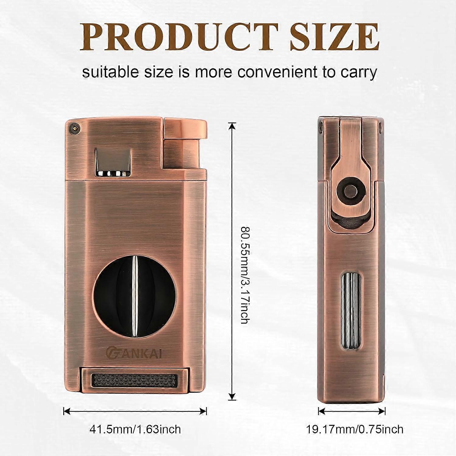 FANKAI Cigar Torch Lighter with Cigar Cutter V Cut Cigar Punch Cigar ...