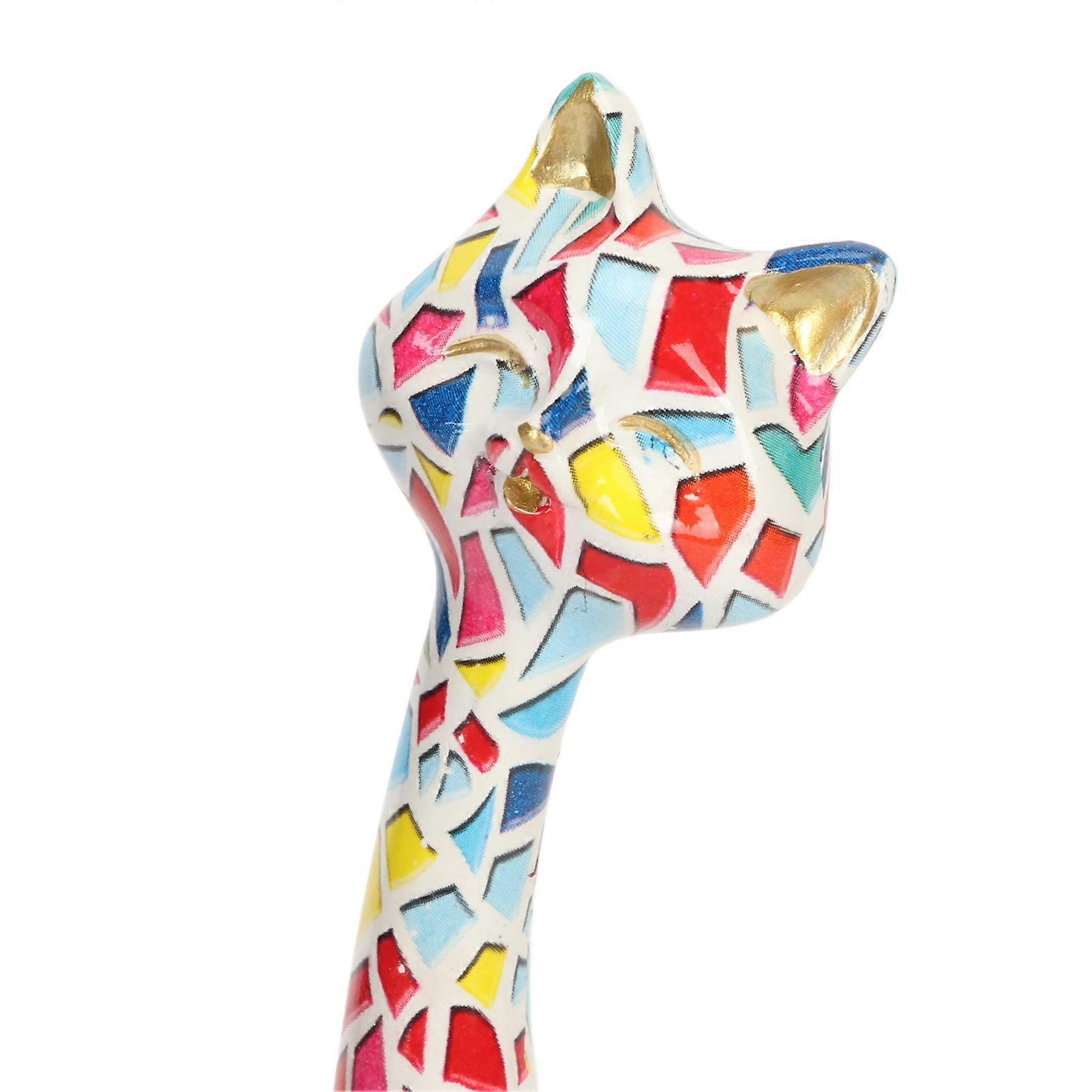 2Pcs Oil Painting Cat Statues Abstract Couple Resin Cat Figurines Cat ...