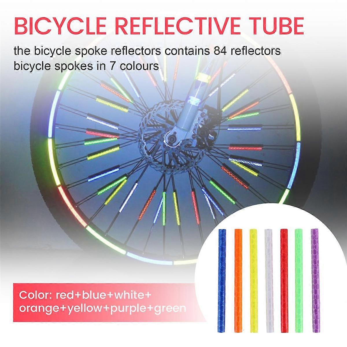 84 Pieces Spoke Reflectors Bicycle Spokes Reflector Warning Strips ...