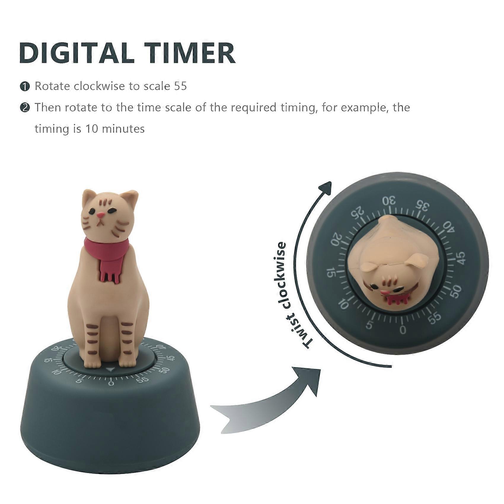 Cat Kitchen Timer Cooking Countdown Mechanical Timer Alarm Reminder Cat ...