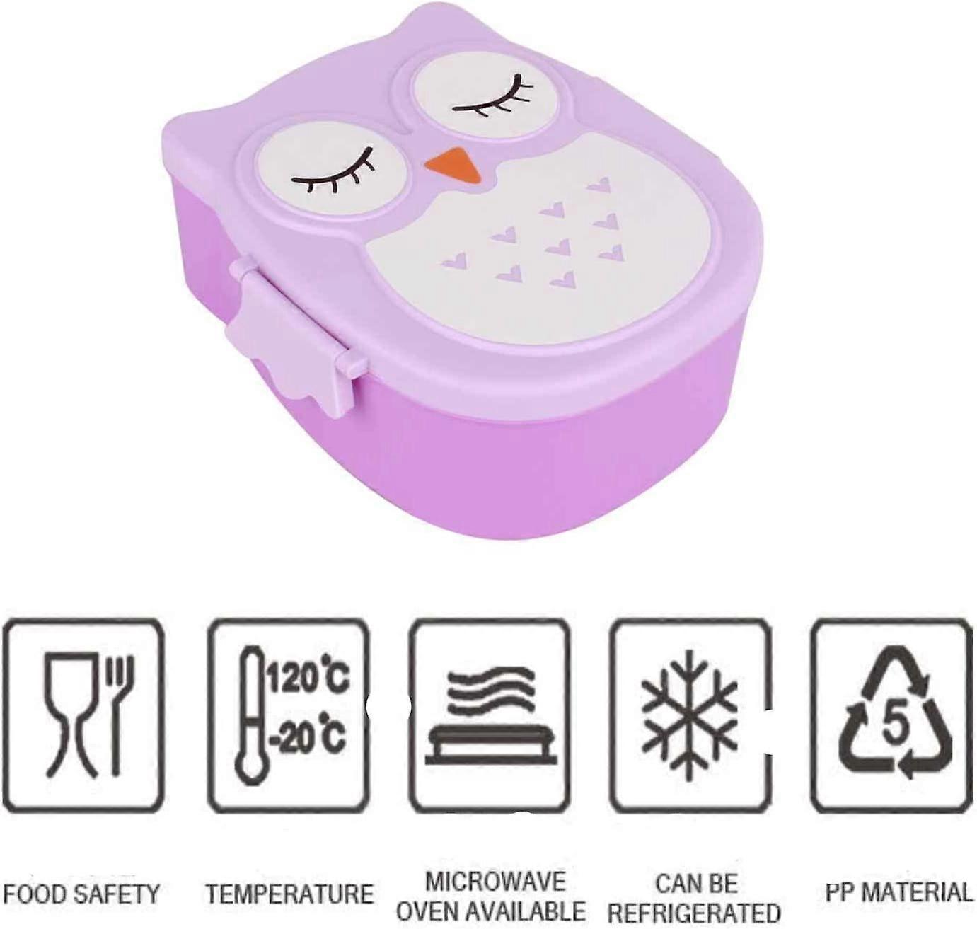 Lunch Box for Kids Cartoon Owls Portable Bento Lunch Box Picnic ...