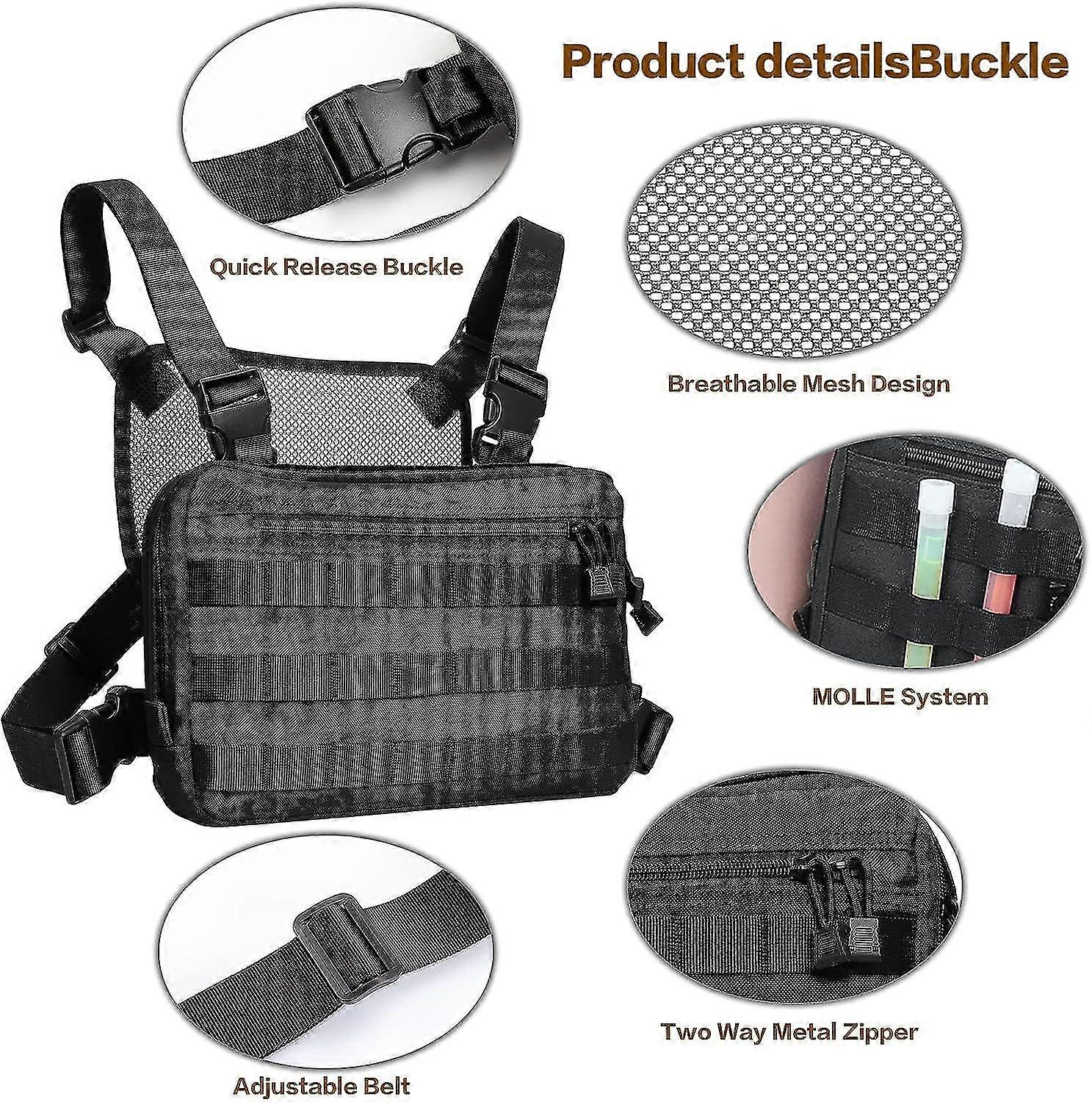 Tactical Chest Rig Molle Radio Chest Harness Holder Holster Vest For ...