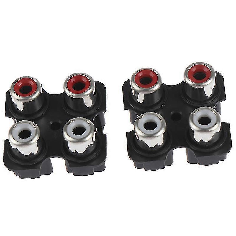 2pcs 4way 6pin Rca Female Audio Video Plug Av Concentric Socket ...