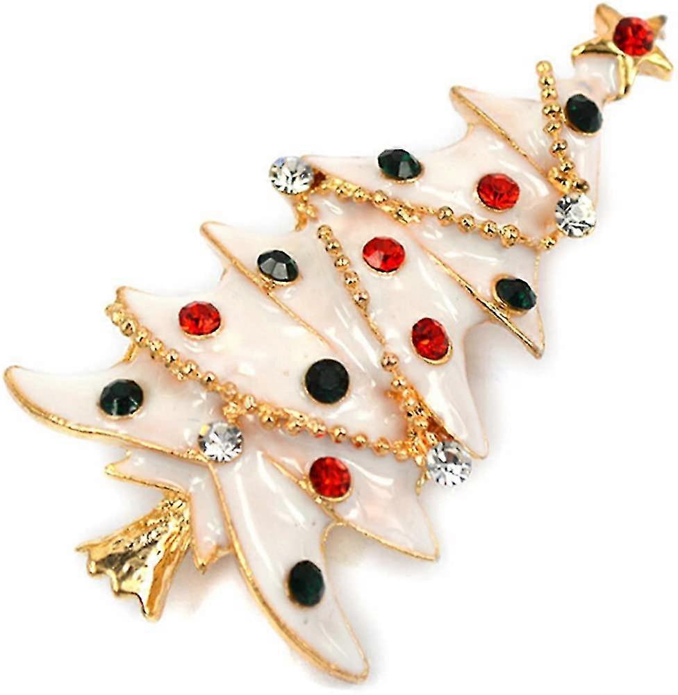 Christmas Tree Brooch Pin Multicolor Crystals Rhinestone Christmas Tree ...