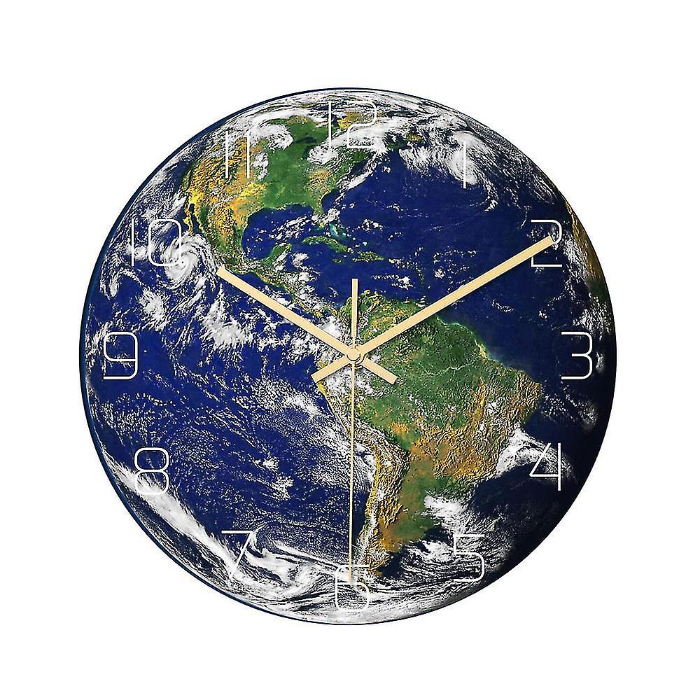 3d Luminous Earth Wall Clock Acrylic Seven Continents Glow In The Dark ...