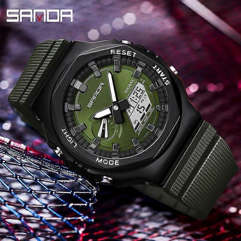 SANDA 3167 Nowy styl Męski wojskowy sportowy zegarek na rękę Stal ...